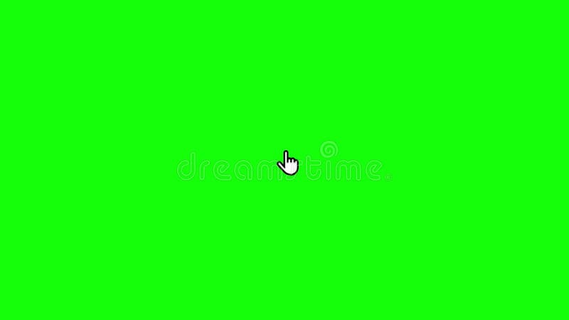 The Cursor Clicks on the Screen Green Background 4k. Standard Cursor ...