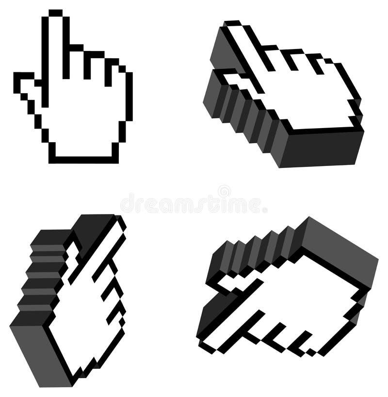 Cursor de la mano 3D. ilustración del vector. Ilustración de formal ...