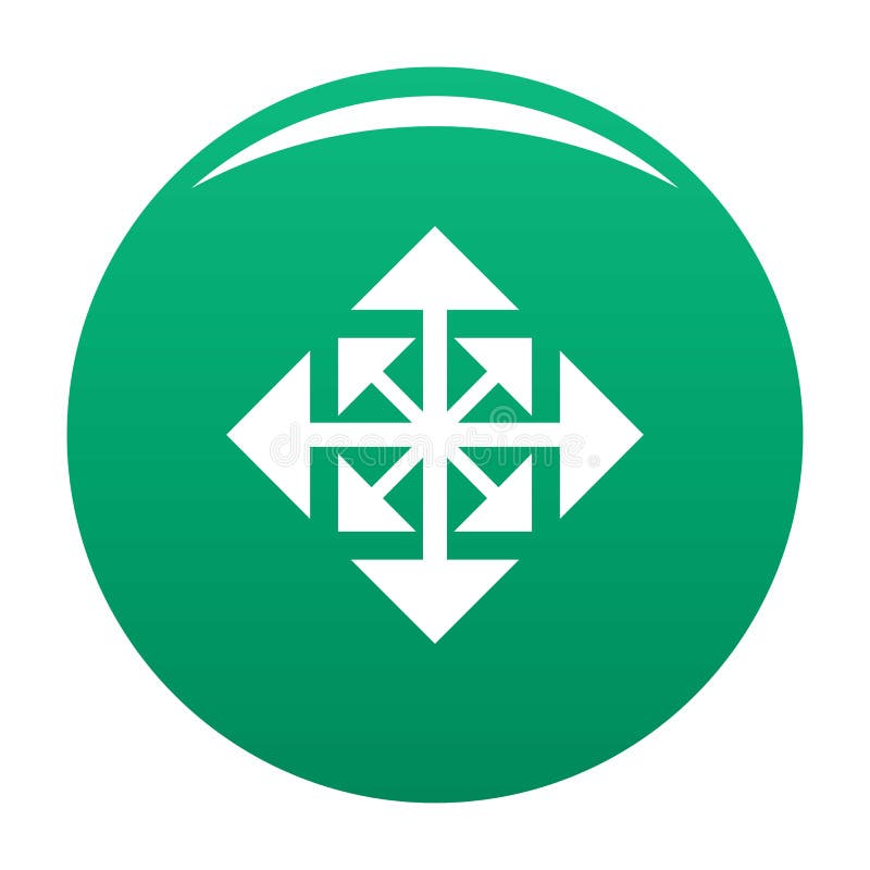 Cursor Displacement Arrow Icon Vector Green Stock Vector - Illustration ...