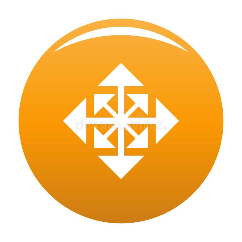 Cursor Displacement Arrow Icon Vector Orange Stock Vector ...