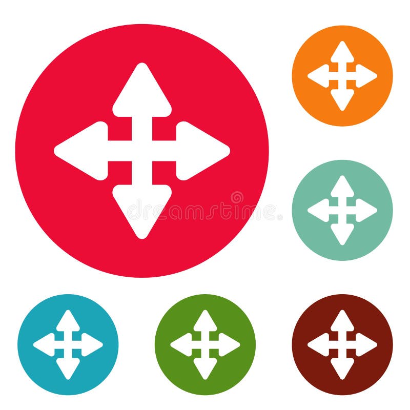 Cursor Displacement Element Icons Circle Set Vector Stock Vector - Illustration of graphic ...