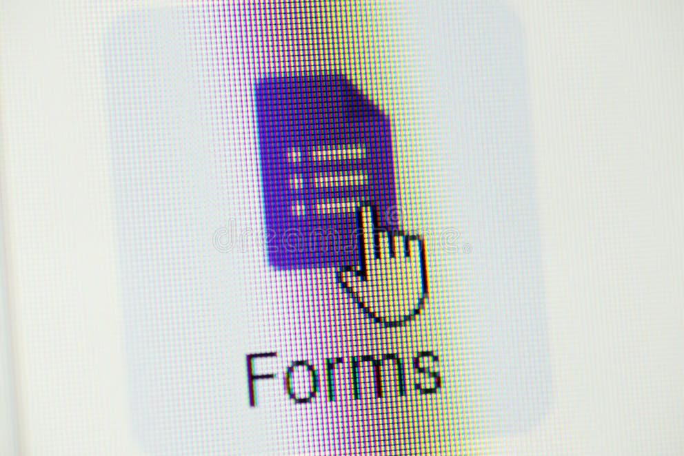 Cursor on Google Forms Icon. Macro Shot. Chernihiv, Ukraine - January ...