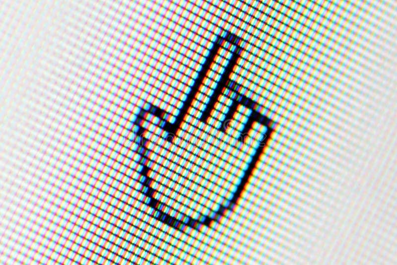 Cursor Hand on Computer Monitor. Stock Photo - Image of details ...