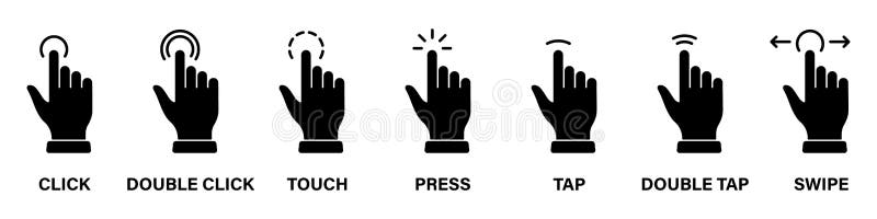 Cursor Hand Computer Mouse Silhouette Icon. Pointer Finger Black Glyph ...