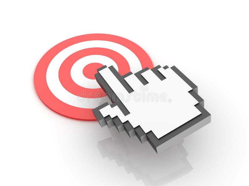 Cursor Hand Over the Target Stock Illustration - Illustration of center ...