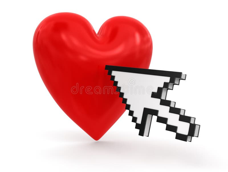 Cursor and Heart (clipping Path Included) Stock Illustration ...