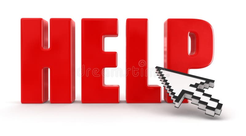 Help Text With Computer Cursor Stock Illustration - Illustration of ...