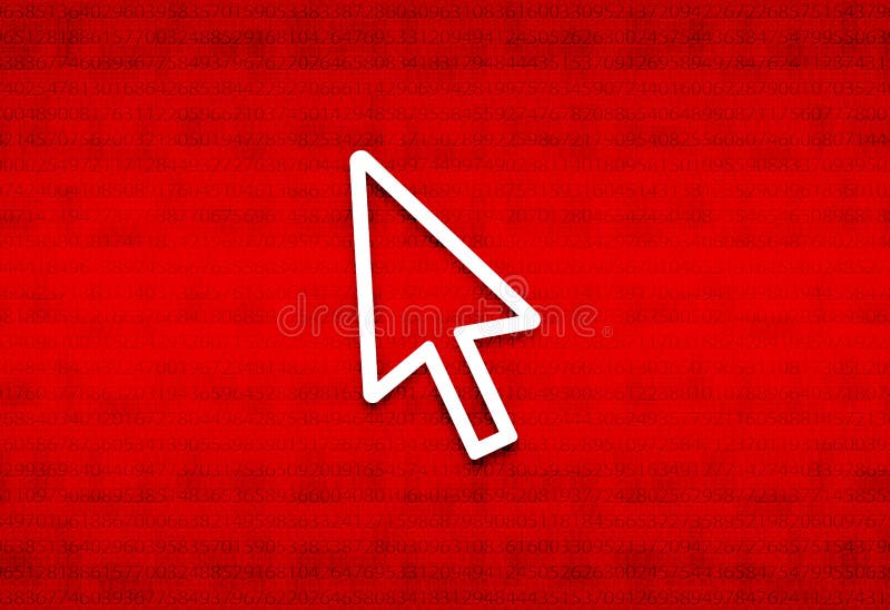 Cursor Icon Abstract Digital Screen Red Background Illustration Stock ...