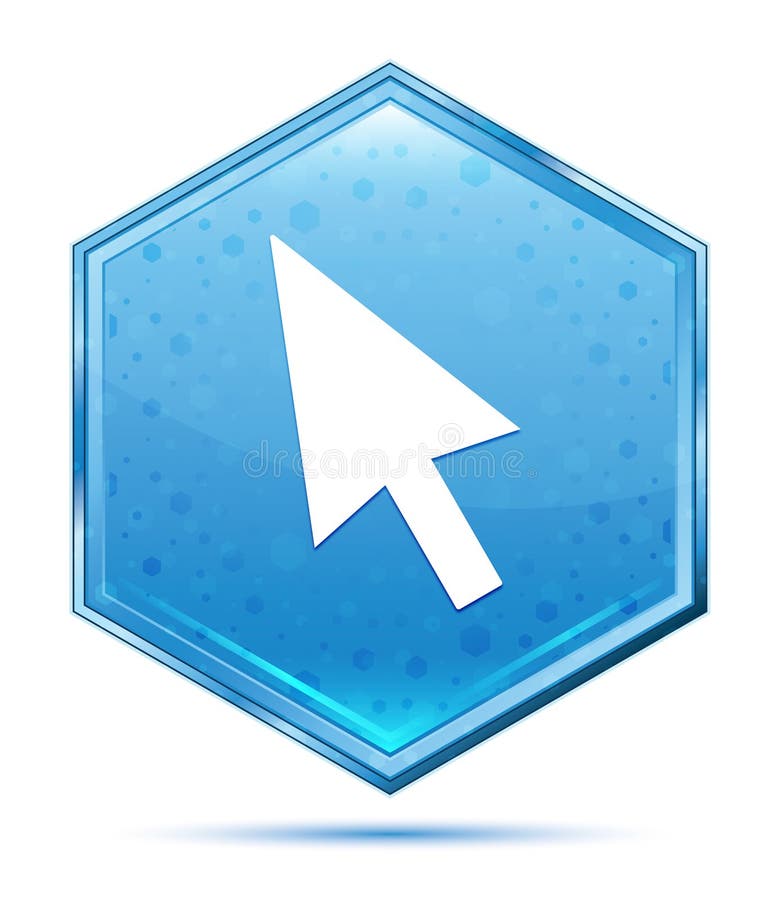 Cursor Icon Crystal Blue Hexagon Button Stock Illustration ...