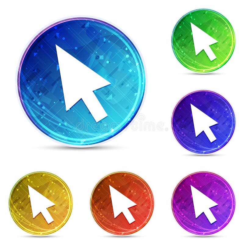 Cursor Icon Digital Abstract Round Buttons Set Illustration Stock ...