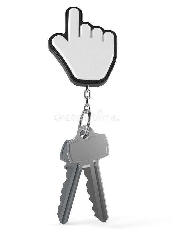 Cursor icon with door keys stock illustration. Illustration of icon ...