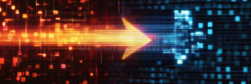 Cursor Icon on a Dynamic Grid Background Highlighting Computer Services ...