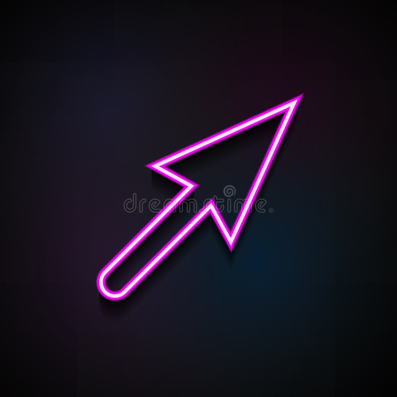 Cursor Neon Style Icon. Simple Thin Line, Outline Vector of Web Icons ...