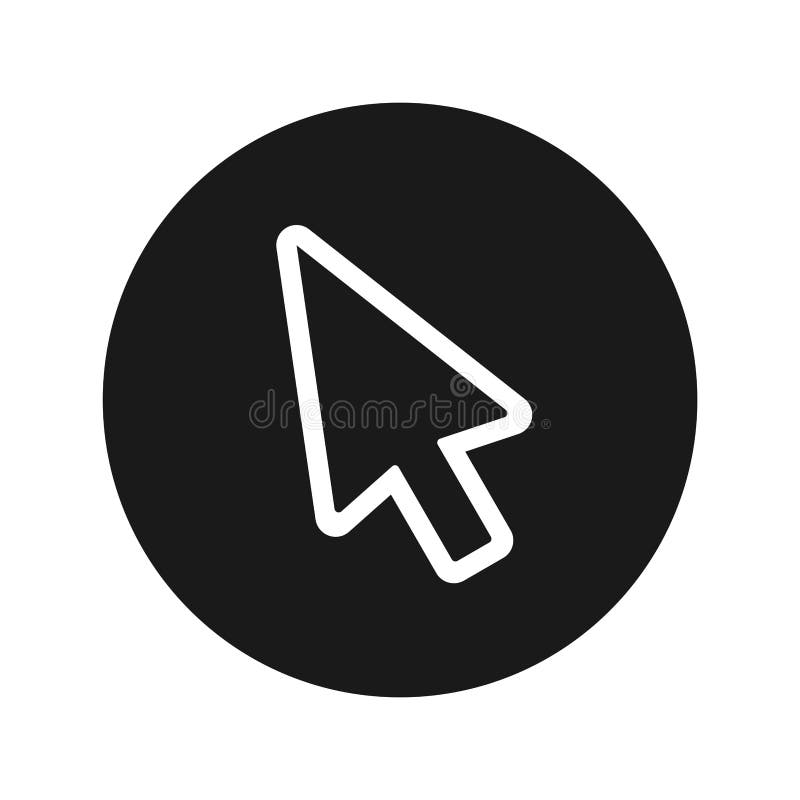 Cursor Icon Flat Black Round Button Vector Illustration Stock Vector ...