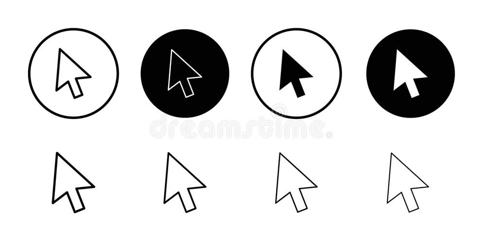 Cursor Icon Flat Fill Set Collection Stock Vector - Illustration of ...