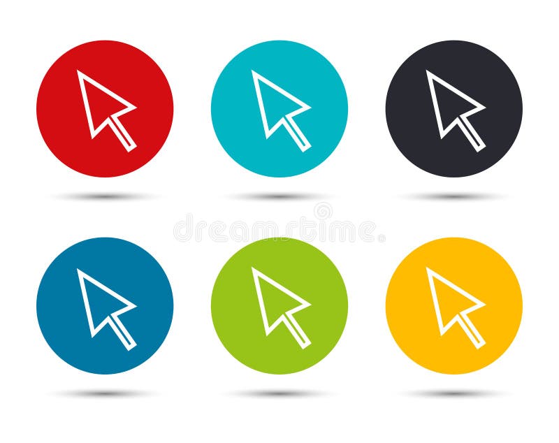 Cursor Icon Glossy Round Buttons Illustration Stock Vector ...