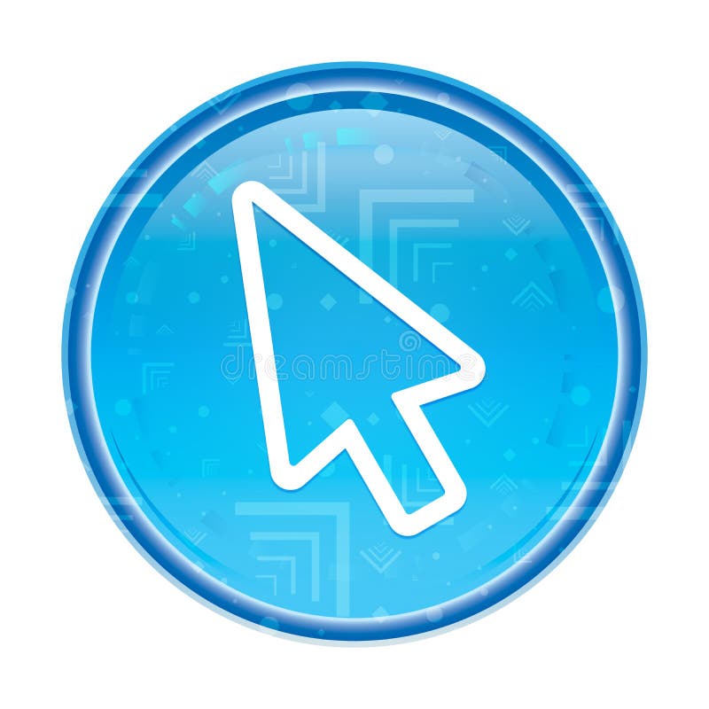 Cursor Icon Floral Blue Round Button Stock Illustration - Illustration ...