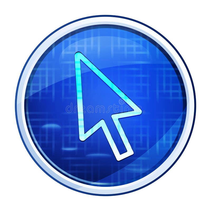 Cursor Icon Futuristic Blue Round Button Vector Illustration Stock ...