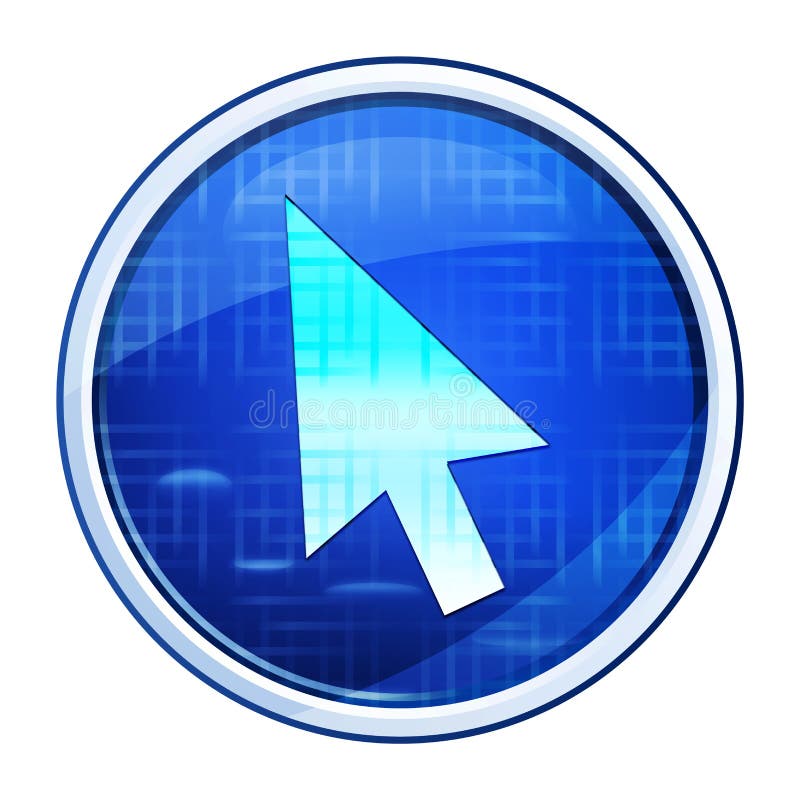 Cursor Icon Futuristic Blue Round Button Vector Illustration Stock ...