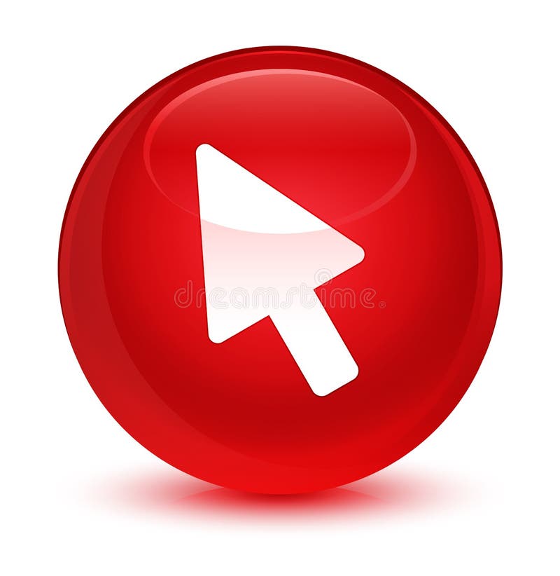 Cursor Icon Glassy Red Round Button Stock Illustration - Illustration ...