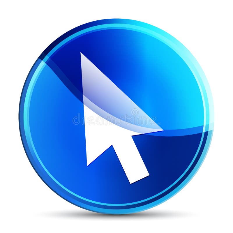 Cursor Icon Glassy Vibrant Sky Blue Round Button Illustration Stock ...