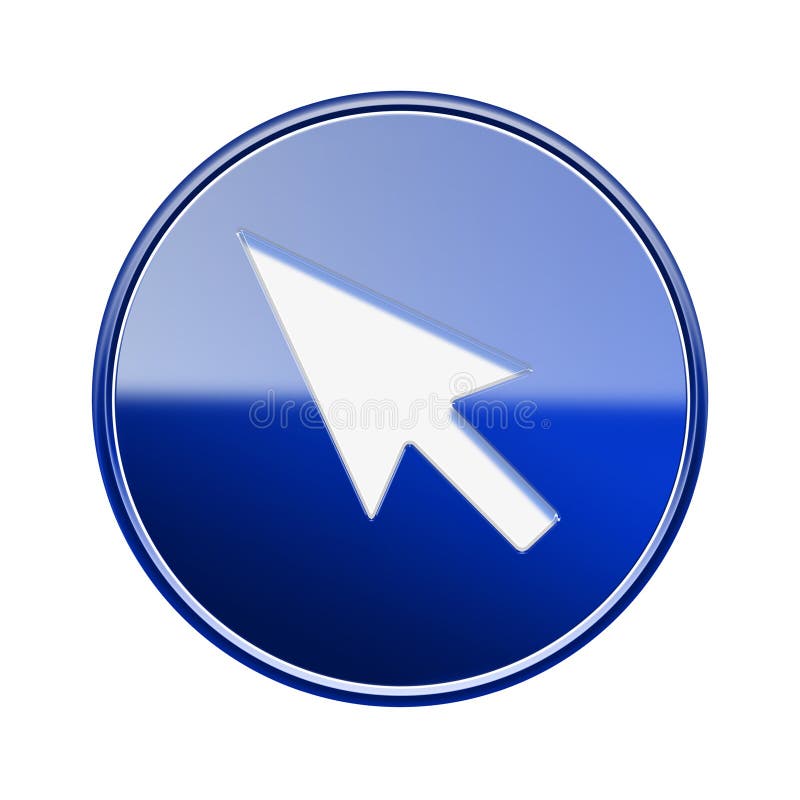 Cursor icon glossy blue. stock illustration. Illustration of pixel ...