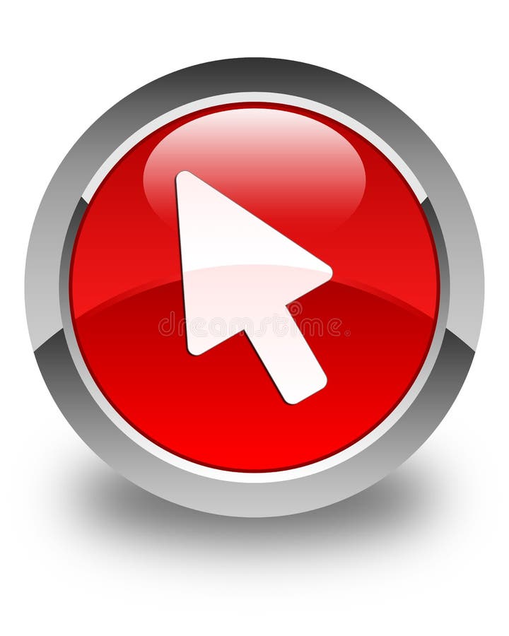 Cursor Icon Glossy Red Round Button Stock Illustration - Illustration ...