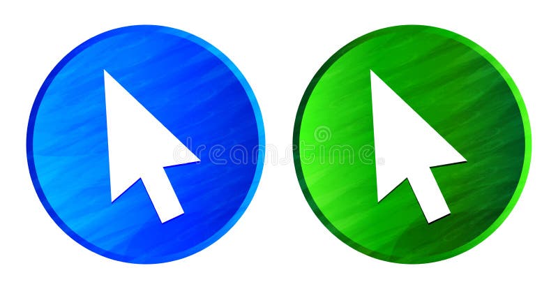 Cursor Icon Grunge Texture Round Button Set Illustration Stock ...