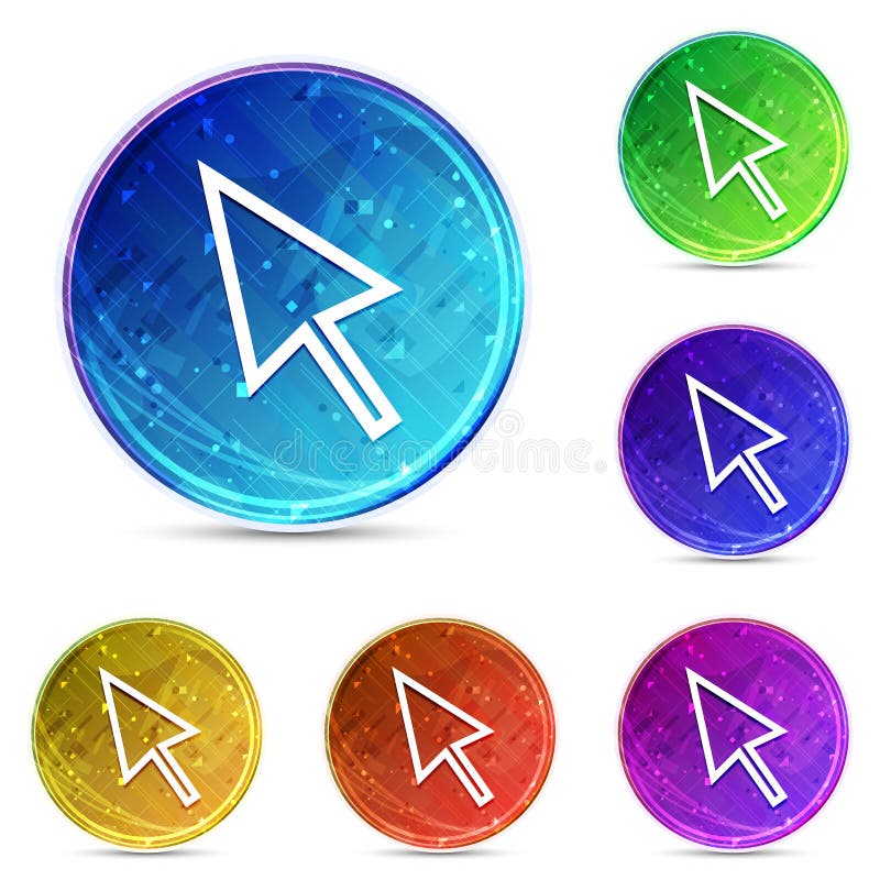 Cursor Icon Digital Abstract Round Buttons Set Illustration Stock ...
