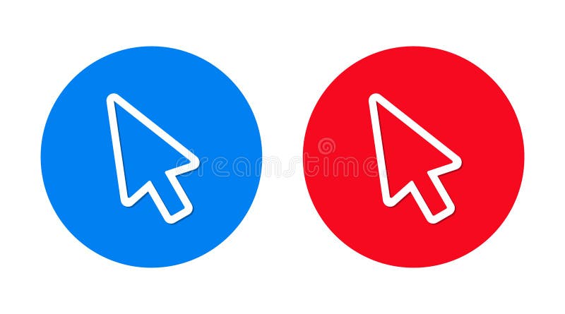Cursor Icon Eyeball Blue Round Button Stock Illustration - Illustration ...