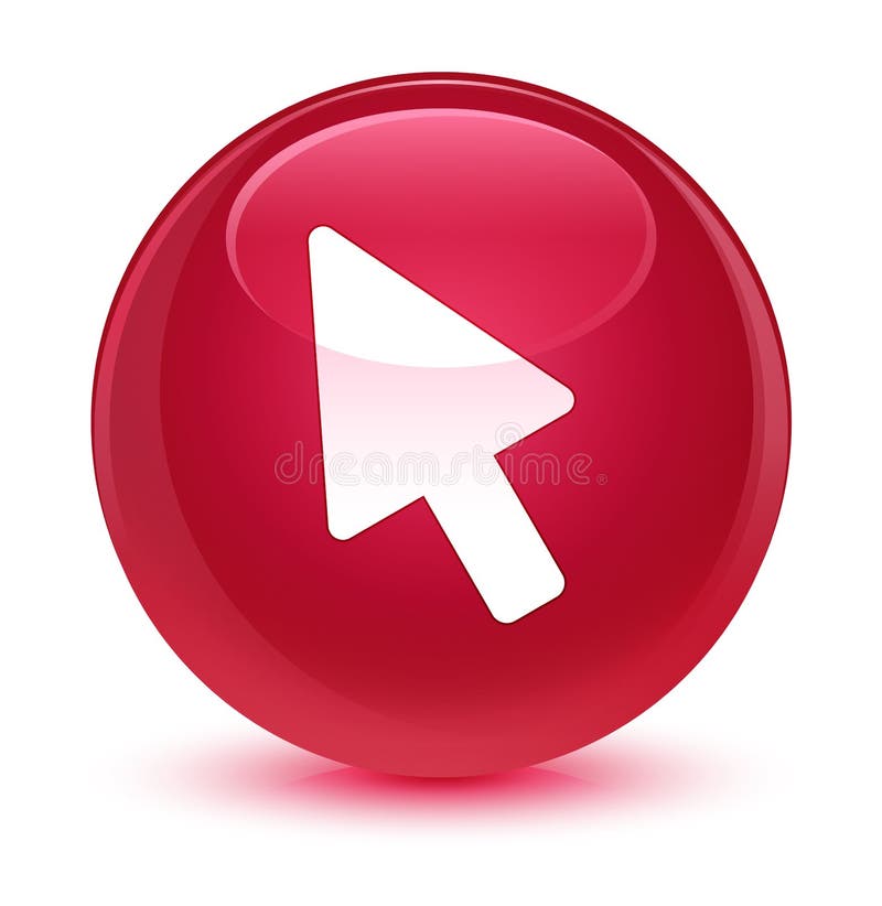 Cursor Icon Glassy Pink Round Button Stock Illustration - Illustration ...