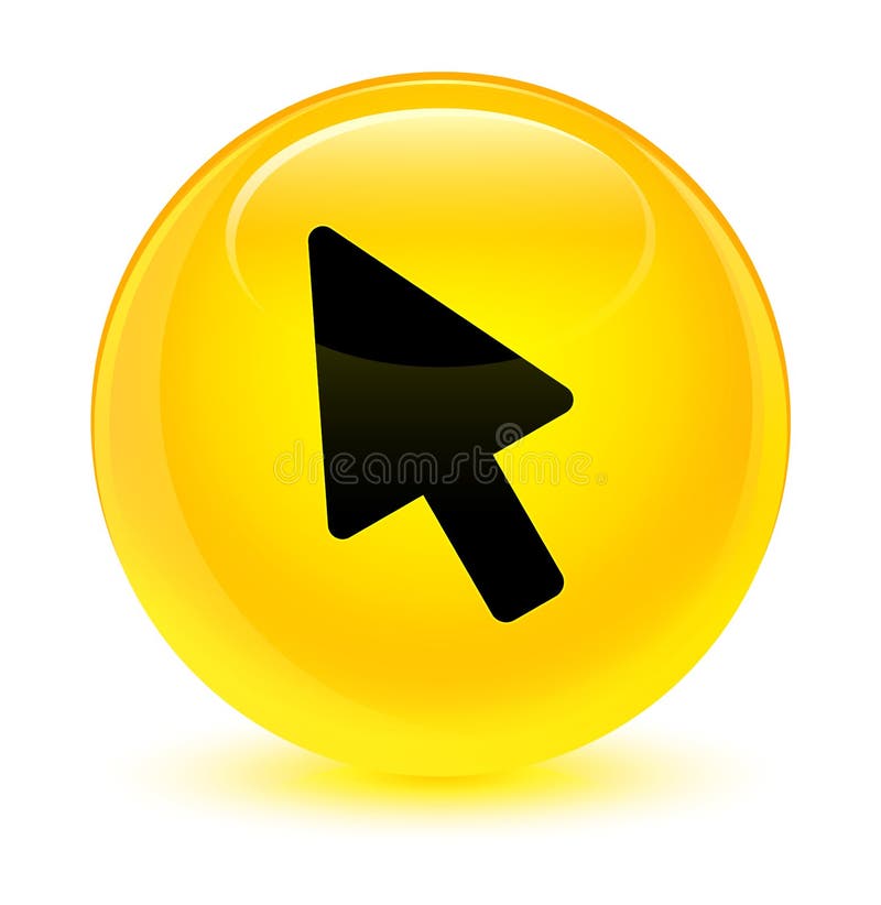 Cursor Icon Glassy Yellow Round Button Stock Illustration ...