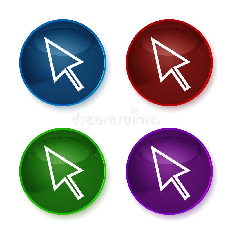 Cursor Icon Shiny Round Buttons Set Illustration Stock Vector ...