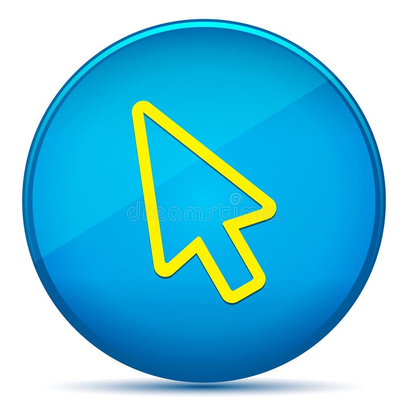 Cursor Icon Modern Flat Cyan Blue Round Button Stock Illustration ...