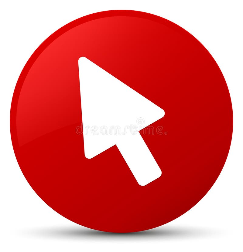 Cursor Icon Red Round Button Stock Illustration - Illustration of sign ...