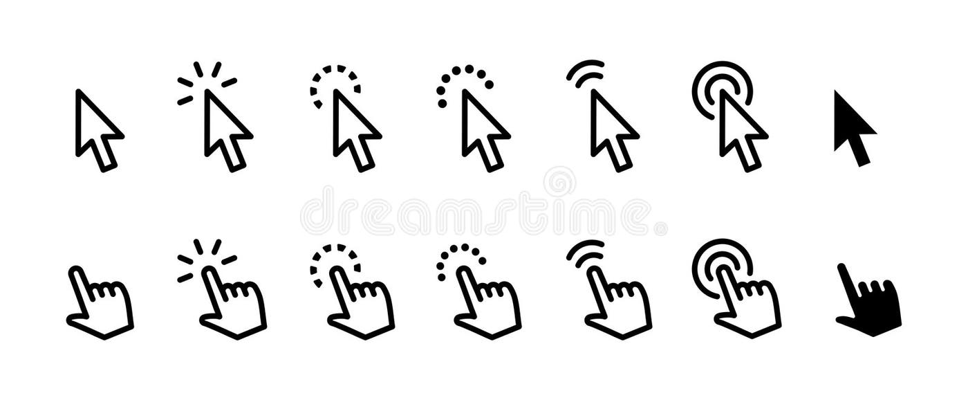 Cursor Click Pointer Collection Stock Illustrations – 7,880 Cursor ...