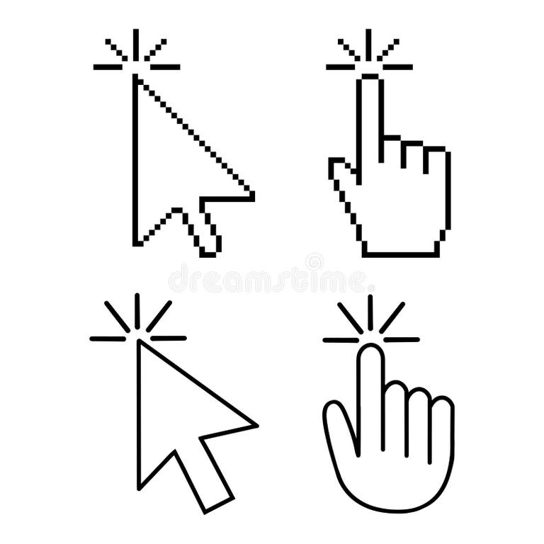 Cursor Icon Set. Pixel Cursor. Vector Cursor Stock Vector ...