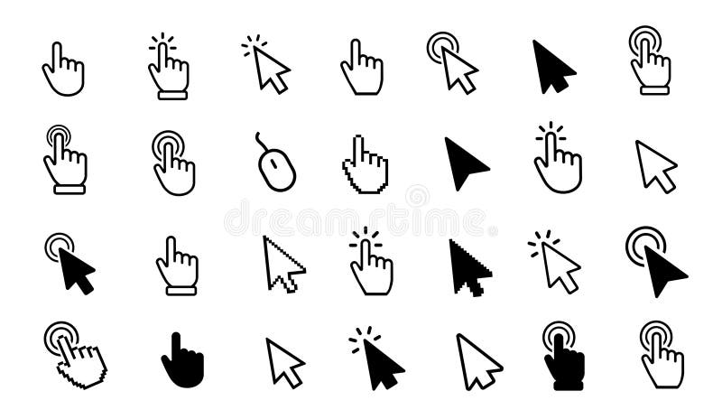 Cursor Icon Set Vector Mouse Arrow Pointer Stock Vector Illustration Of Pointer Shape 283725004