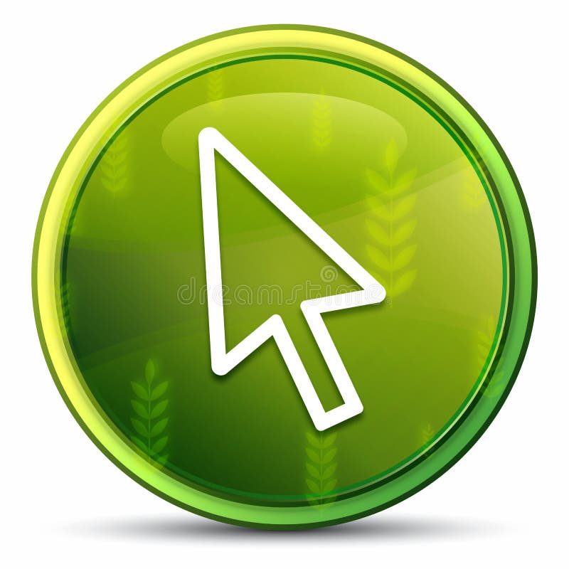 Cursor Icon Spring Bright Natural Green Round Button Illustration Stock ...