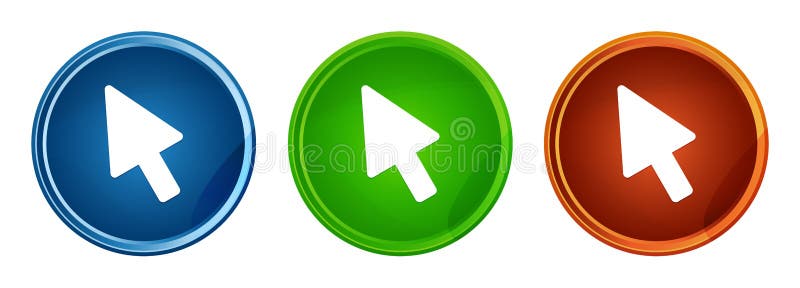 Cursor Icon Prime Black Round Button Stock Illustration - Illustration ...