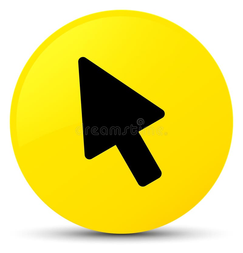 Cursor Icon Yellow Round Button Stock Illustration - Illustration of ...