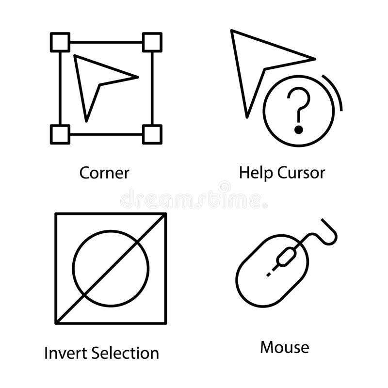 Cursor Icons Bundle stock vector. Illustration of minus - 152934218