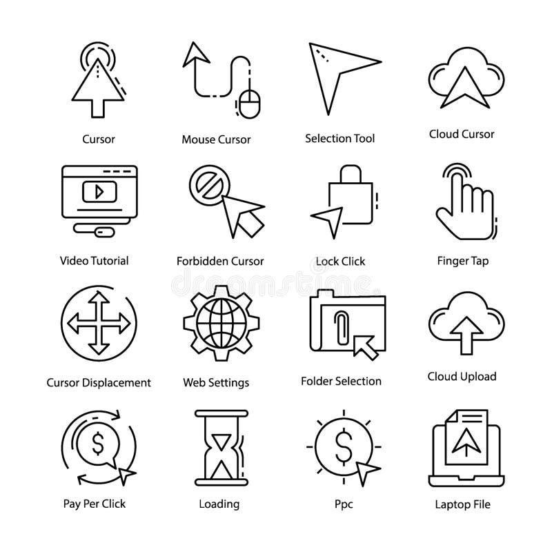 Cursor Icons Pack stock vector. Illustration of clicker - 152934302