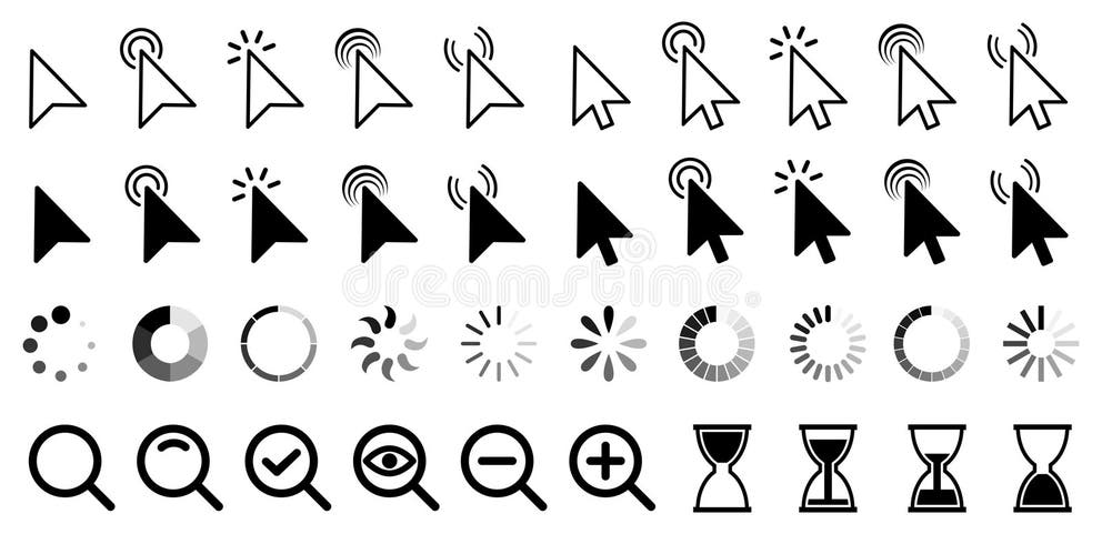 Cursor Icons Set Arrow Form. Mouse Click Cursor Set Stock Vector ...