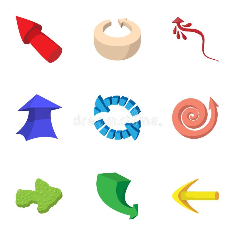 Cursor Icons Set, Cartoon Style Stock Vector - Illustration of graphic ...