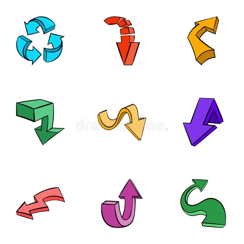 Cursor Icons Set, Cartoon Style Stock Vector - Illustration of arrow ...