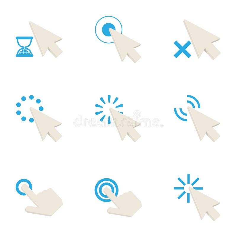 Cursor Icons Set, Cartoon Style Stock Vector - Illustration of aiming ...