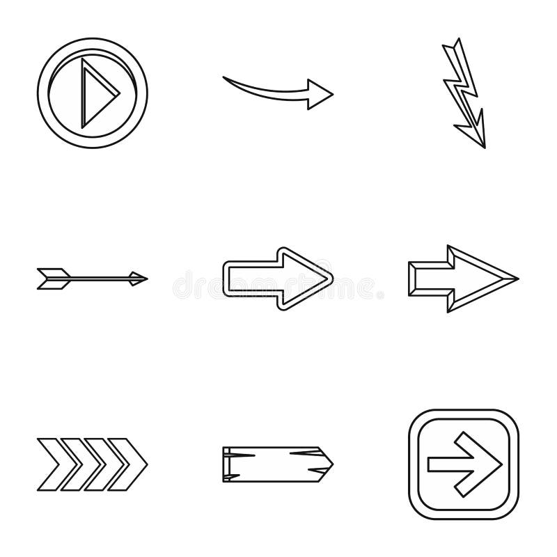Cursor Icons Set, Outline Style Stock Vector - Illustration of point ...