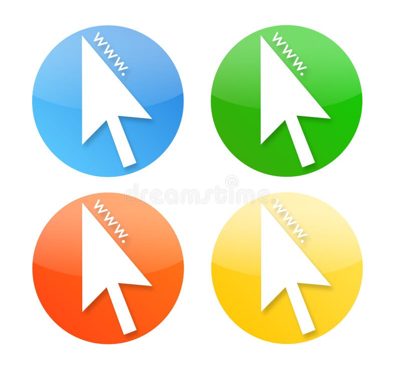 Cursor Icons with Www World Wide Web Stock Illustration - Illustration ...