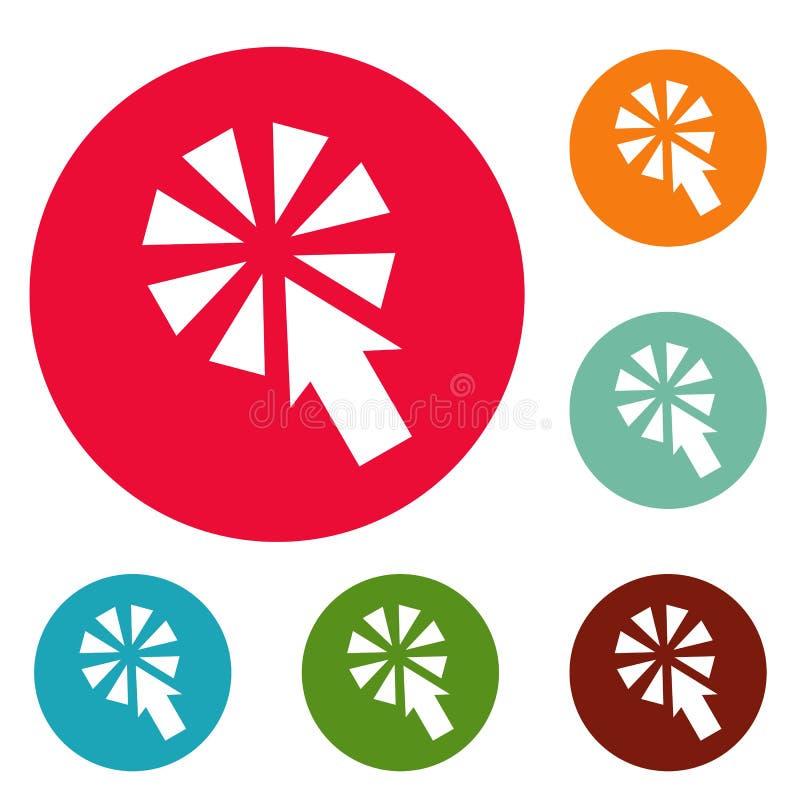 Cursor Interactive Click Icons Circle Set Vector Stock Vector - Illustration of element, arrow ...